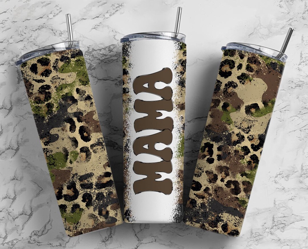 Camo Leopard Print 20oz Sublimation Tumbler Designs, Retro Mama 9.2 X 8 ...