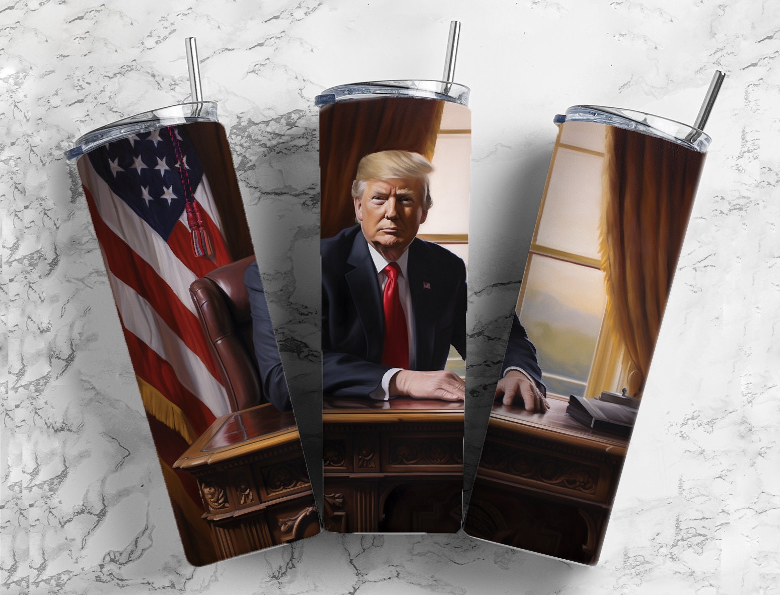 Donald Trump 20oz Sublimation Tumbler Designs, White House Desk 9.2 X 8 ...