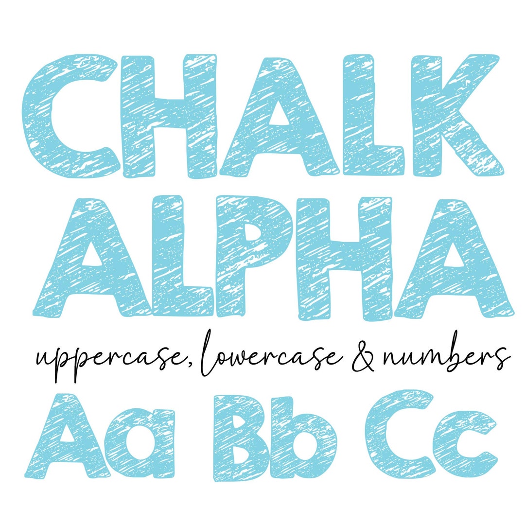 Light Blue Chalkboard Alphabet and Numbers Back to School, Full ...