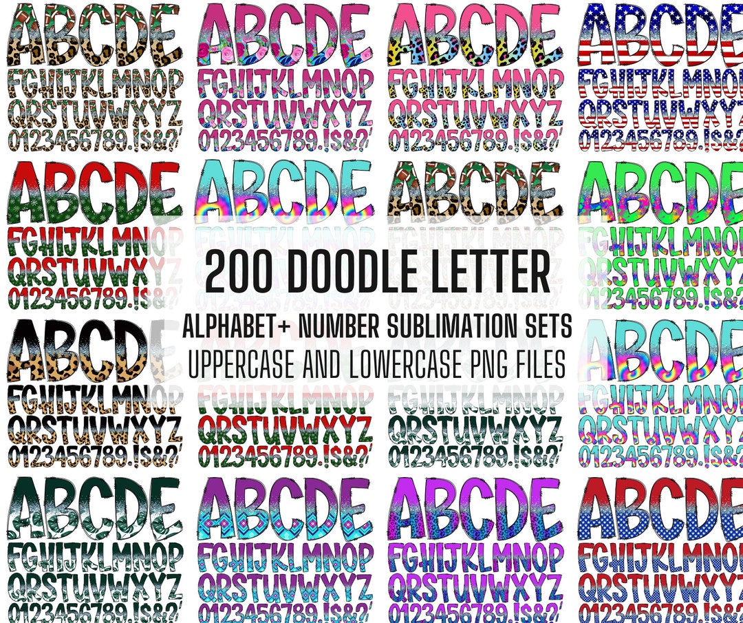 200+ MEGA BUNDLE - Doodle Letters! Uppercase & Lowercase, Entire Doodle ...