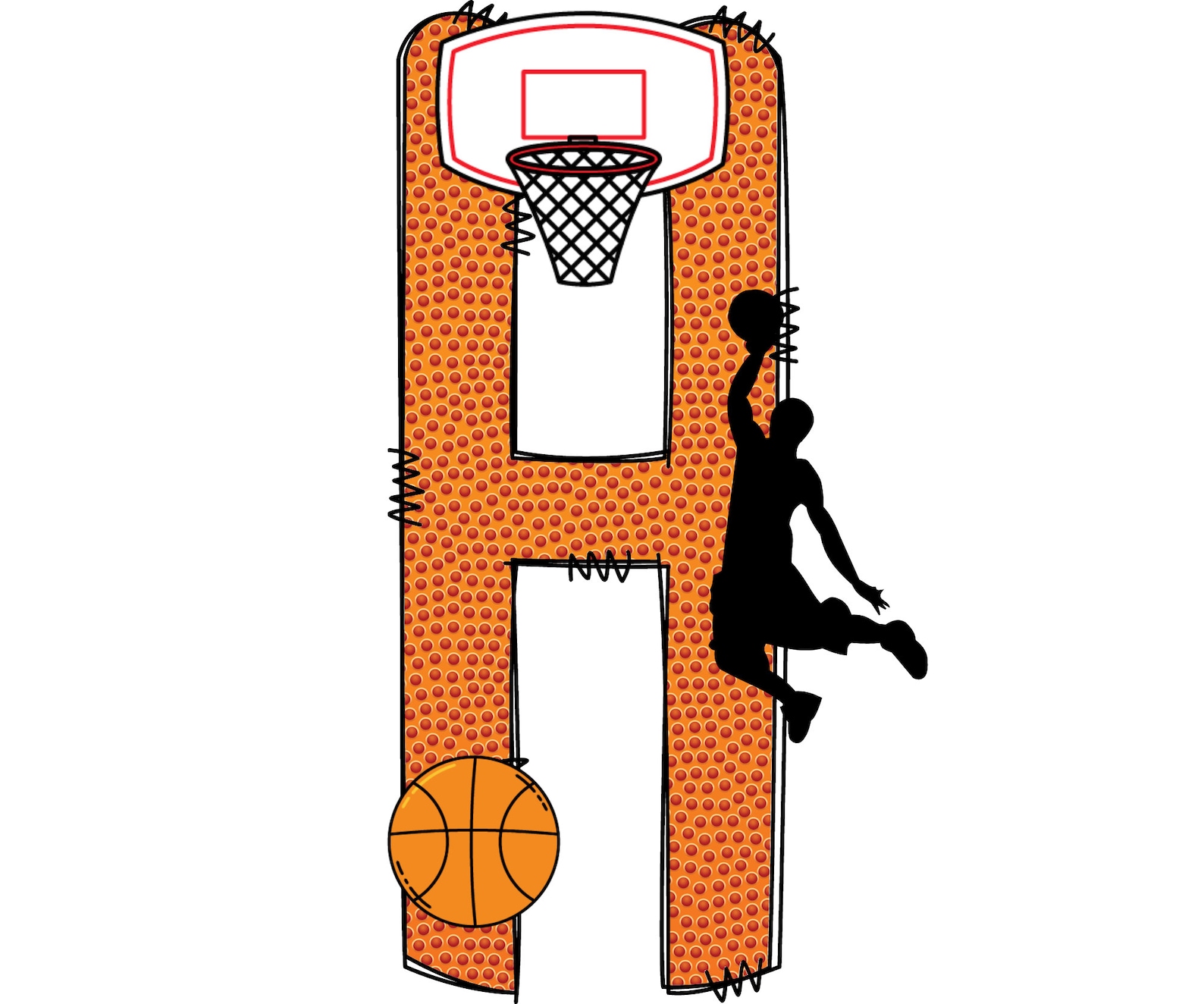 Basketball Monogram Letters Basketball Sublimation PNG - Etsy