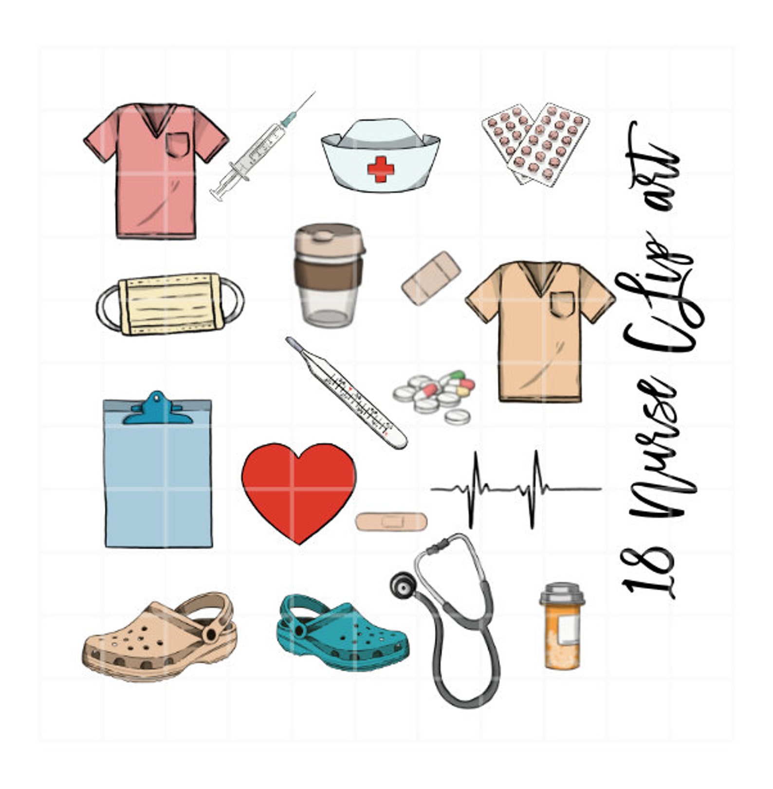Nurse Doodle Letters Medical Alphabet Pastel Alphabet PNG - Etsy