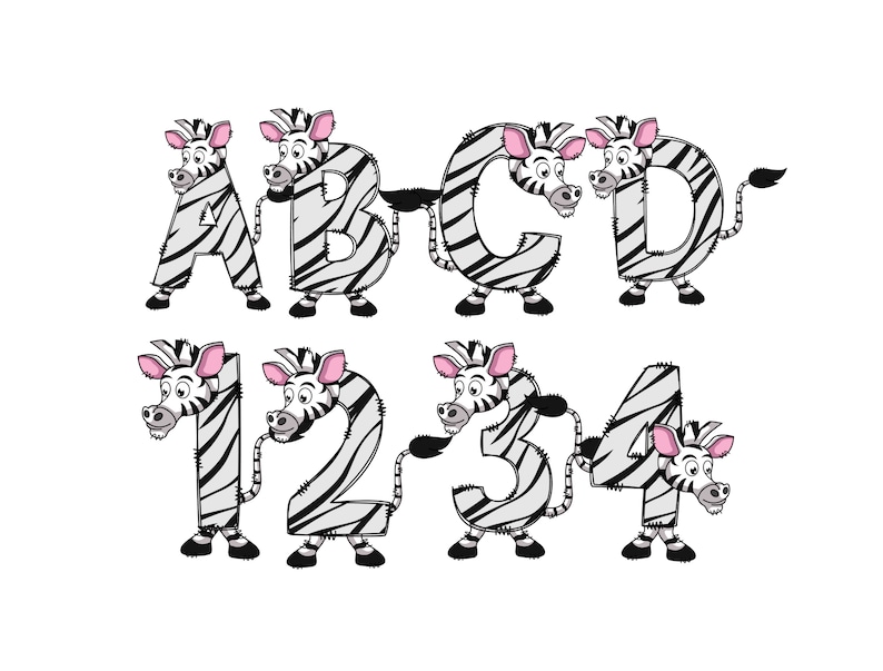 Jungle Animal Doodle Letters, Jungle Alphabet, Safari Alphabet PNG ...
