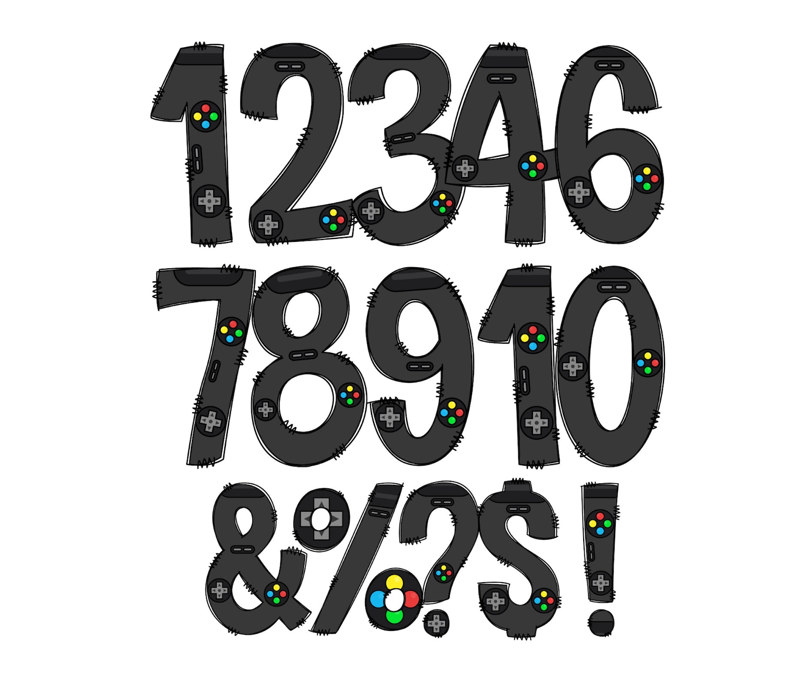 Gaming Doodle Letters, Gamer Alphabet, Transparent Background, Alphabet ...