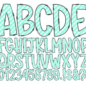 100 MEGA BUNDLE Doodle Letters 100 Gingham Colours Uppercase ...
