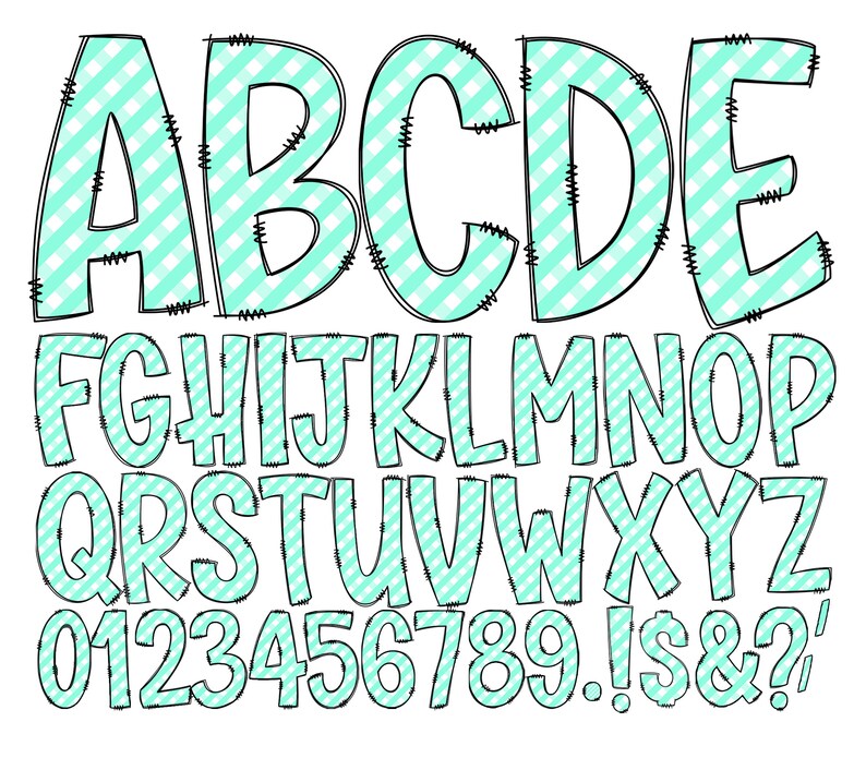 100 MEGA BUNDLE Doodle Letters 100 Gingham Colours - Etsy