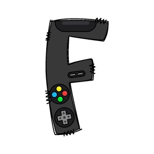Gaming Doodle Letters, Gamer Alphabet, Transparent Background, Alphabet ...