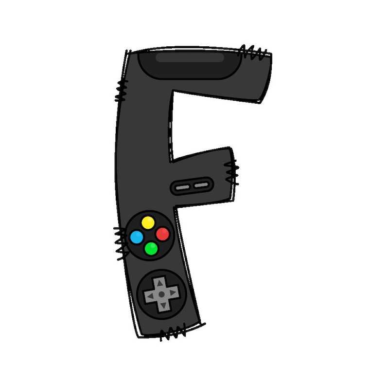 Gaming Doodle Letters Gamer Alphabet Transparent Background - Etsy