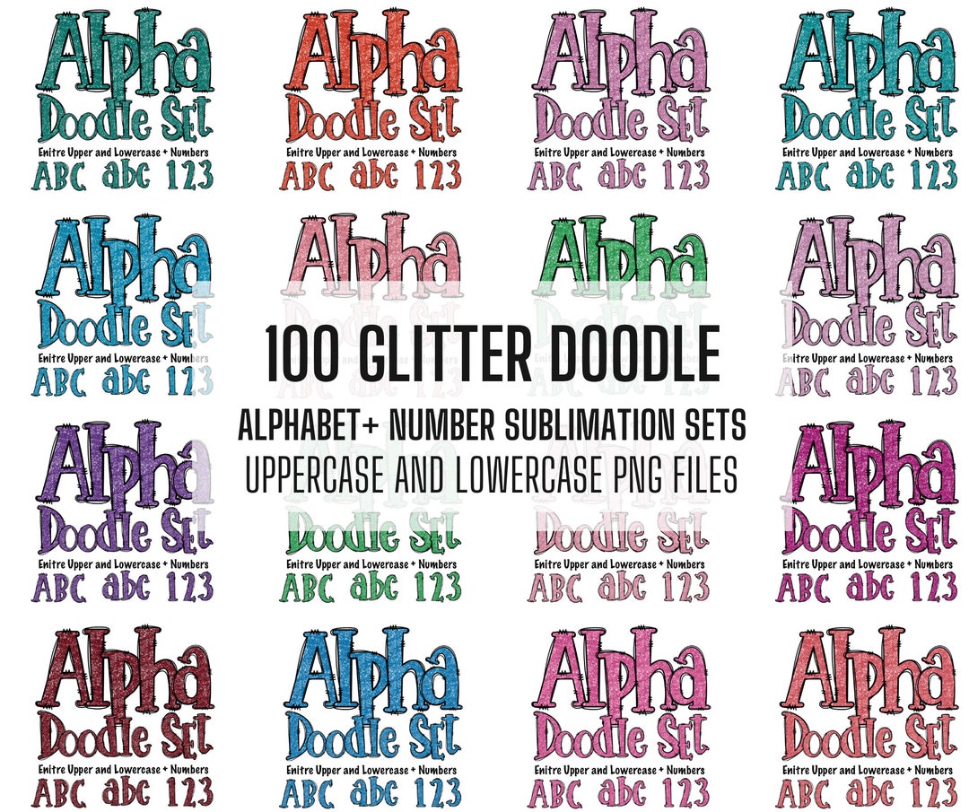 100+ MEGA BUNDLE - Glitter Doodle Letters! Uppercase & Lowercase ...