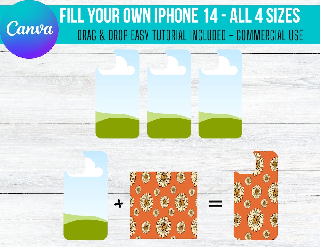 Fill Your Own iPhone 14 Case on CANVA, Drag and Drop Canva , Editable ...