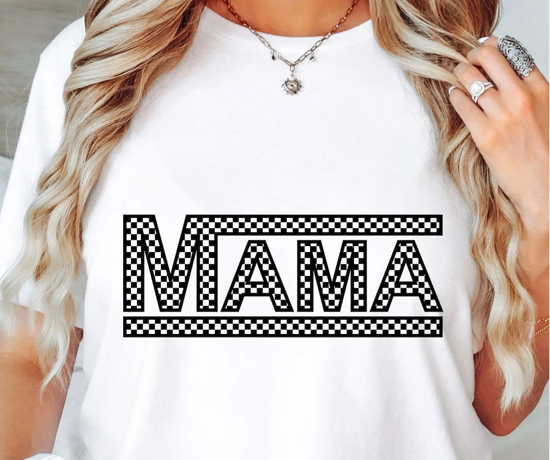 CHECKERED Mama SVG and PNG, Retro Font T-shirt Design, Svg Files for ...