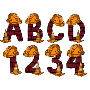 Construction Doodle Letters, Builder Alphabet, Construction Alphabet ...