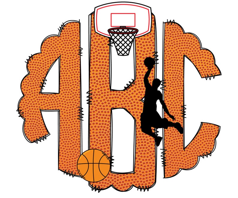 Basketball Monogram Letters Basketball Sublimation PNG - Etsy