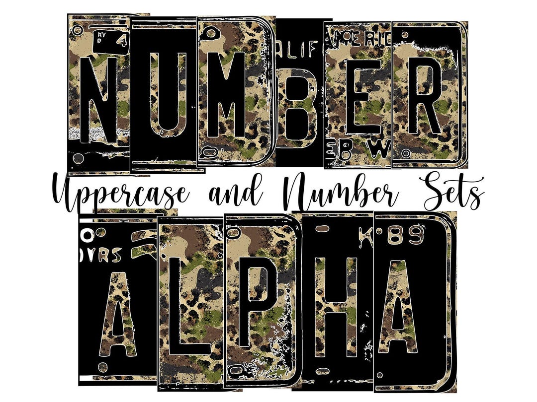Camo Leopard Number Plate Alphabet Uppercase Numbers PNG, North West ...
