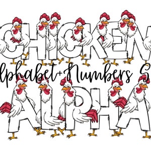Chicken Doodle Letters Doodle Letter Alphabet With Uppercase and ...