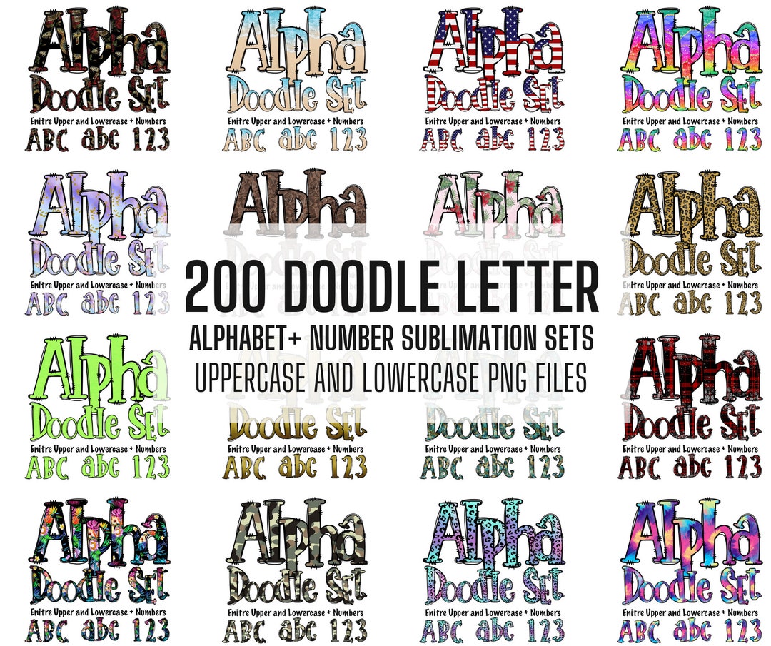 200+ MEGA BUNDLE - Doodle Letters! Uppercase & Lowercase, Entire Doodle ...