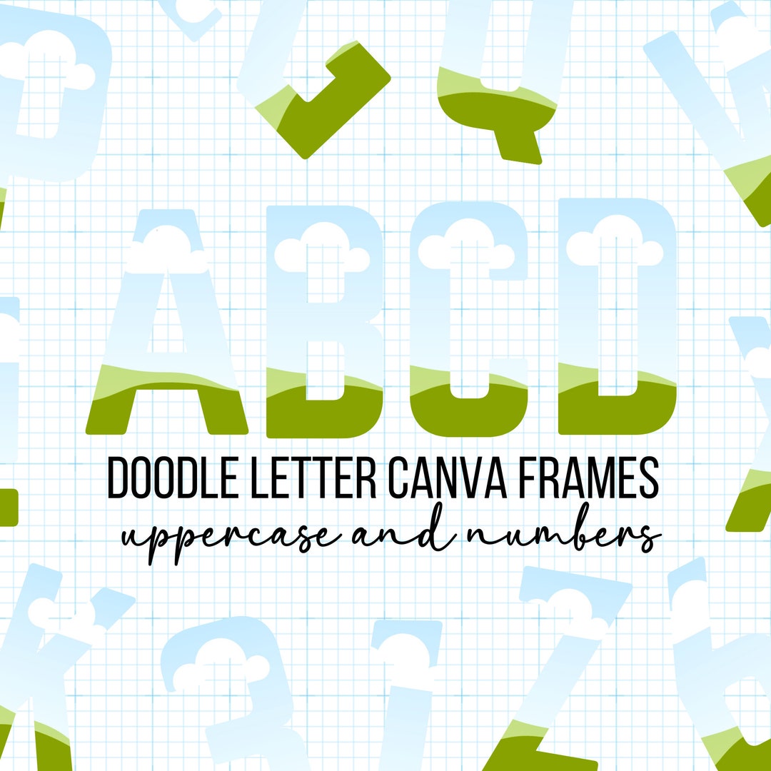 Fill Your Own Doodle Block Letters on CANVA With Commercial Use Allowed ...