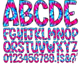 Blue Tie Dye Letters Png - Etsy