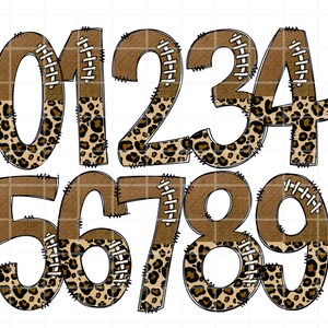 Leopard Football Doodle Letters, Transparent Background, Individually ...