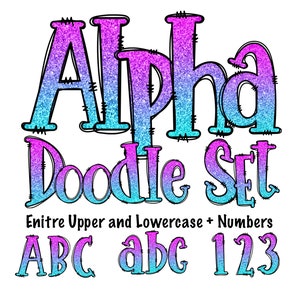 100 MEGA BUNDLE Doodle Letters Uppercase & Lowercase - Etsy