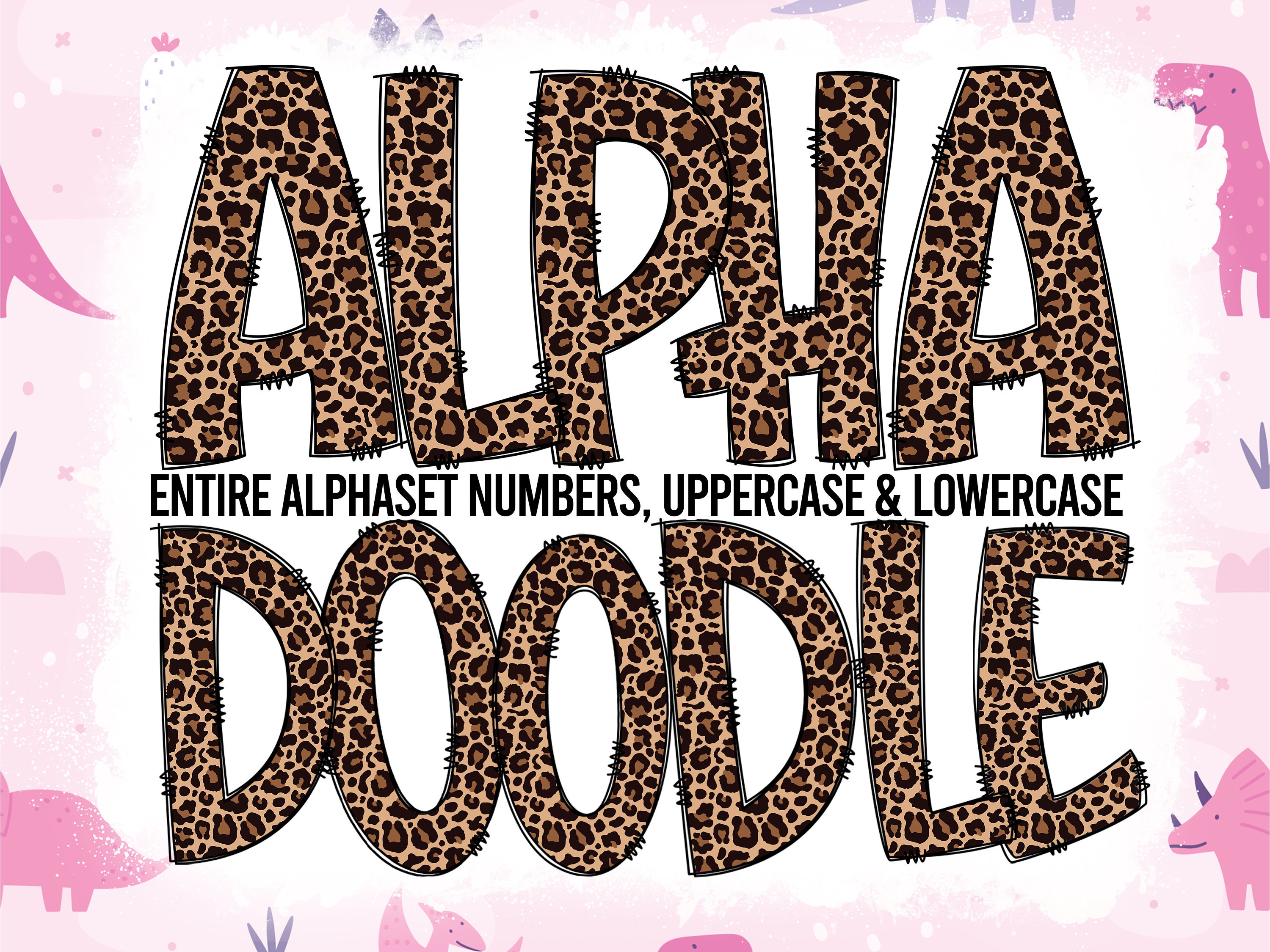 Leopard Print Doodle Letters Individually Saved Alpha Pack - Etsy