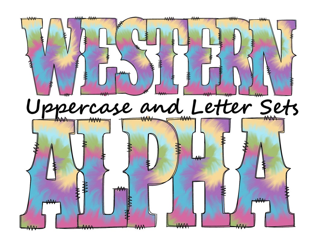 Rainbow Hippie Western Doodle Letters, Country Outback Individually ...