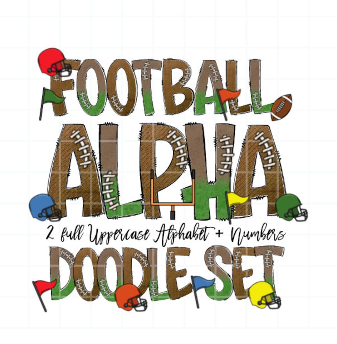Football Doodle Letters With Clipart, Gridiron Clipart, Clipart ...