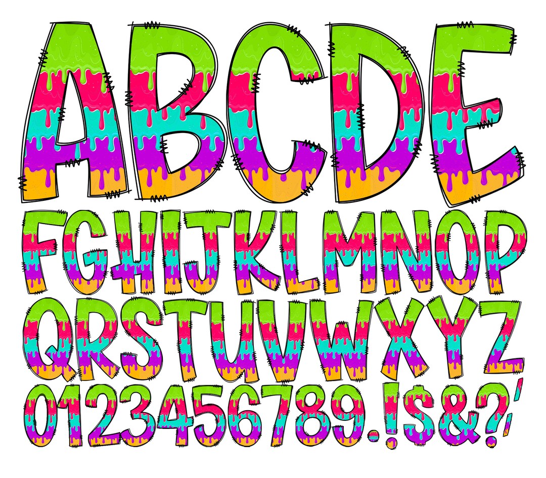Rainbow Slime Gooey Doodle Letters, Individually Saved Alpha Pack ...