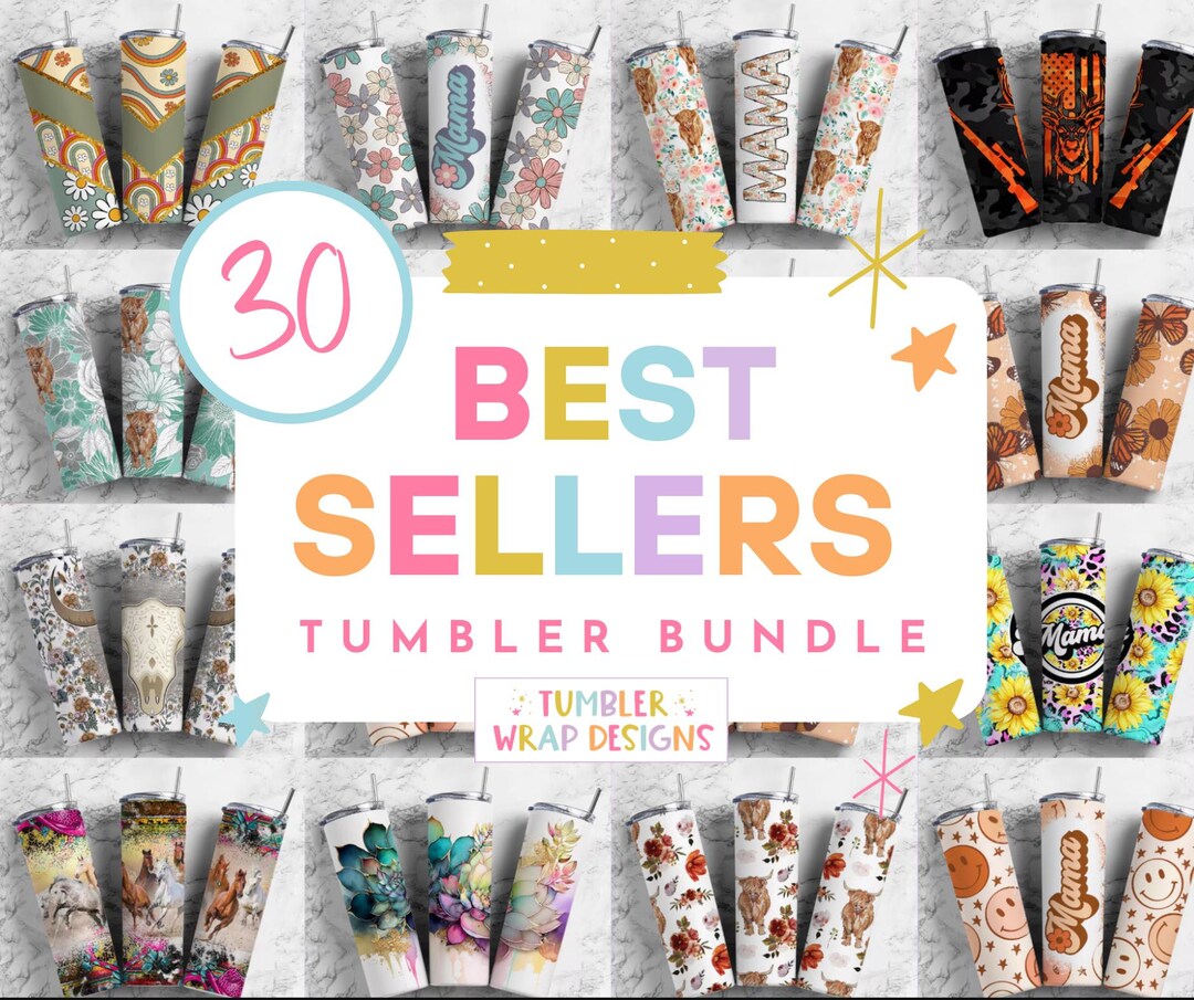 30x Best Seller Tumbler Wrap PNG Bundle , Straight Tumbler, Design ...