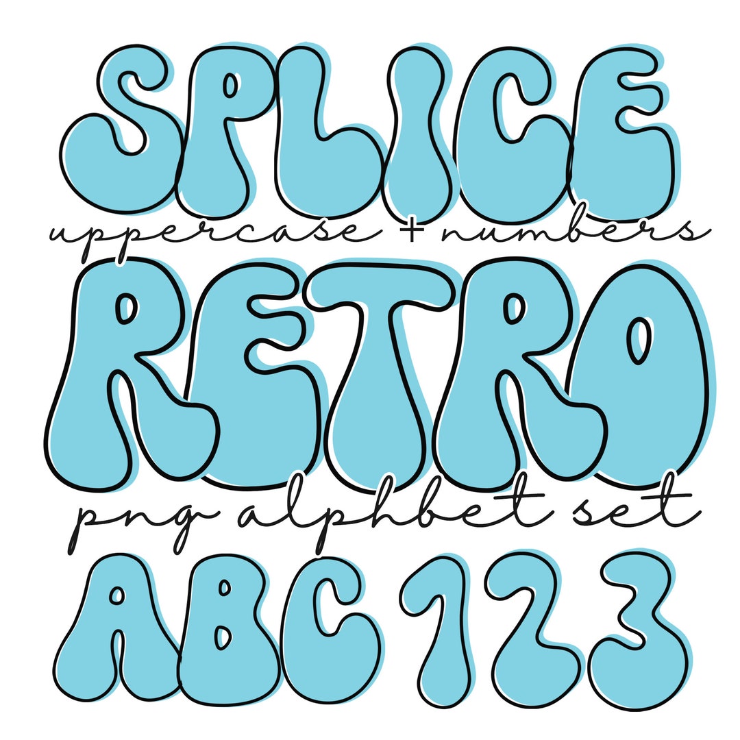 Light Blue Alphabet PNG Spliced Hand Drawn Font Full - Etsy