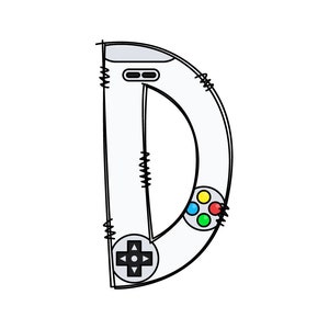 Video Game Doodle Letters, Gamer Clipart, Gamer Alphabet PNG, Entire ...