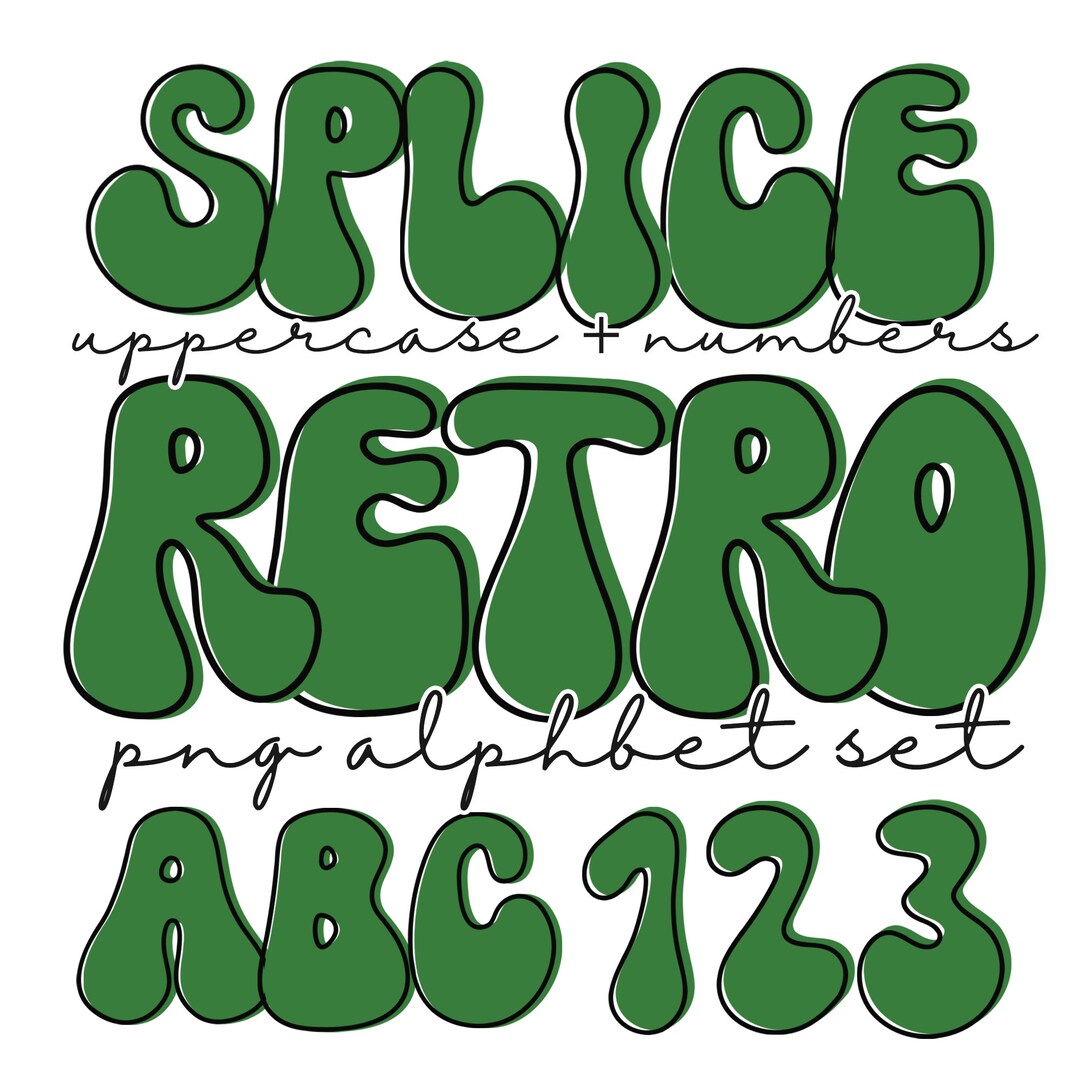 Green Alphabet PNG Spliced Hand Drawn Font Full Uppercase - Etsy