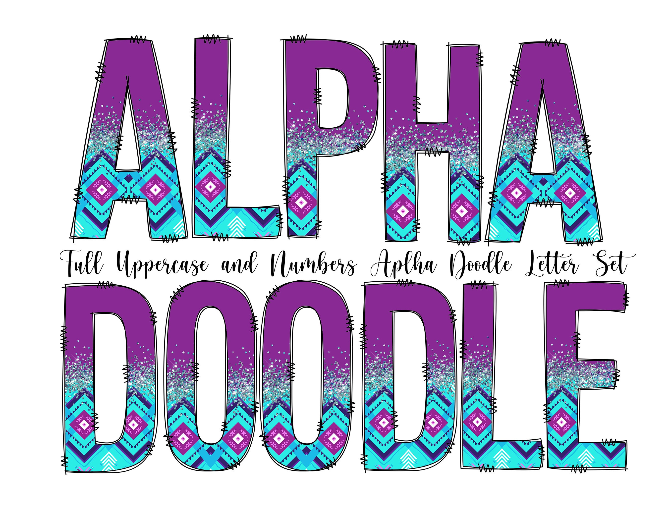 200+ MEGA BUNDLE - Doodle Letters! Uppercase & Lowercase, Entire Doodle ...