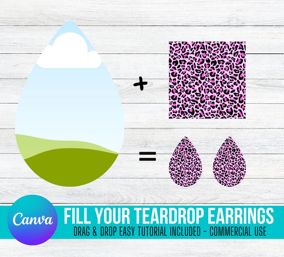 Fill Your Own Teardrop Earrings on CANVA With Commercial Use Allowed ...