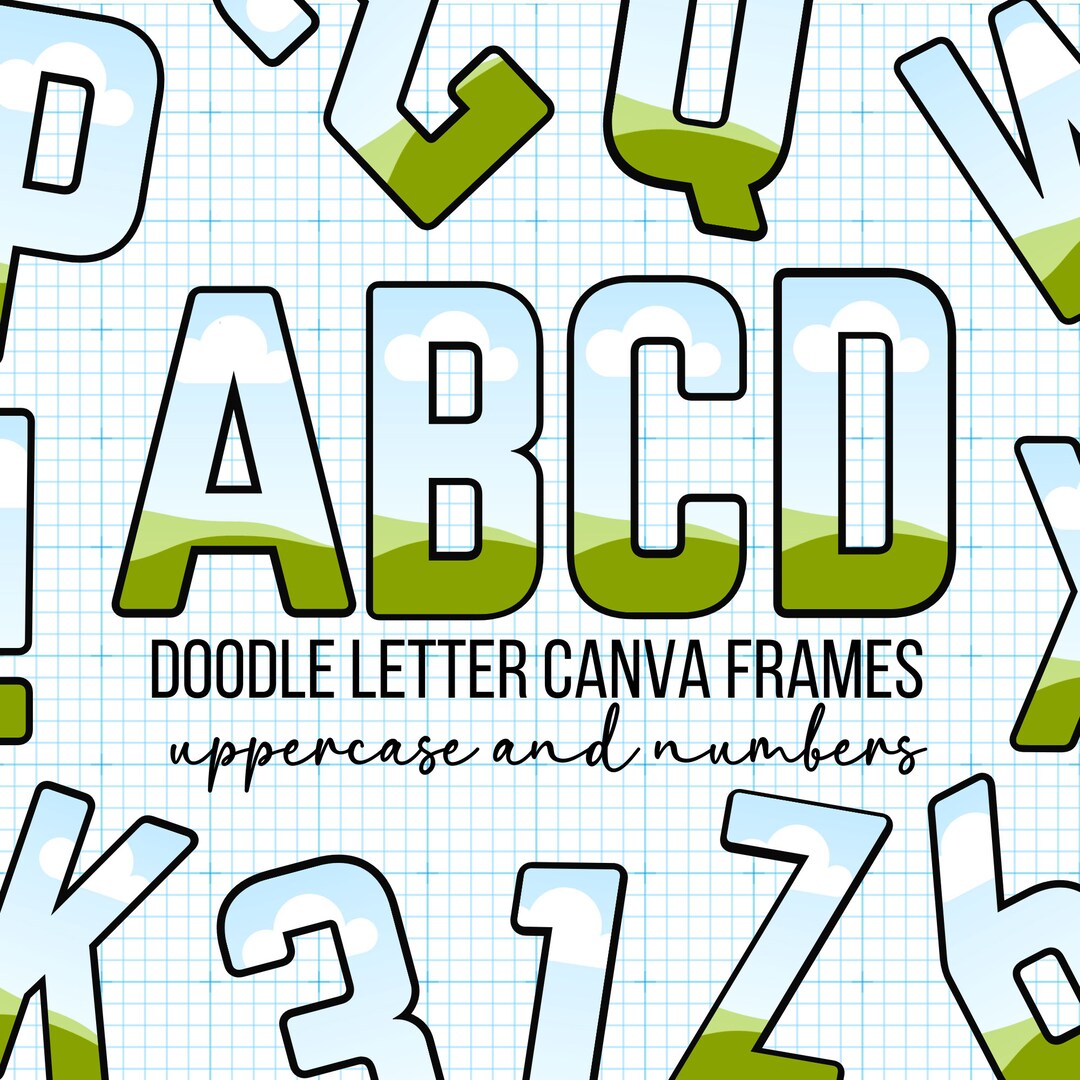 Fill Your Own Block Doodle Letters on CANVA With Commercial Use Allowed ...