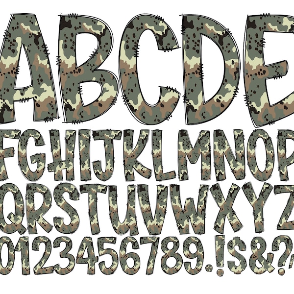 Camo Letters - Etsy
