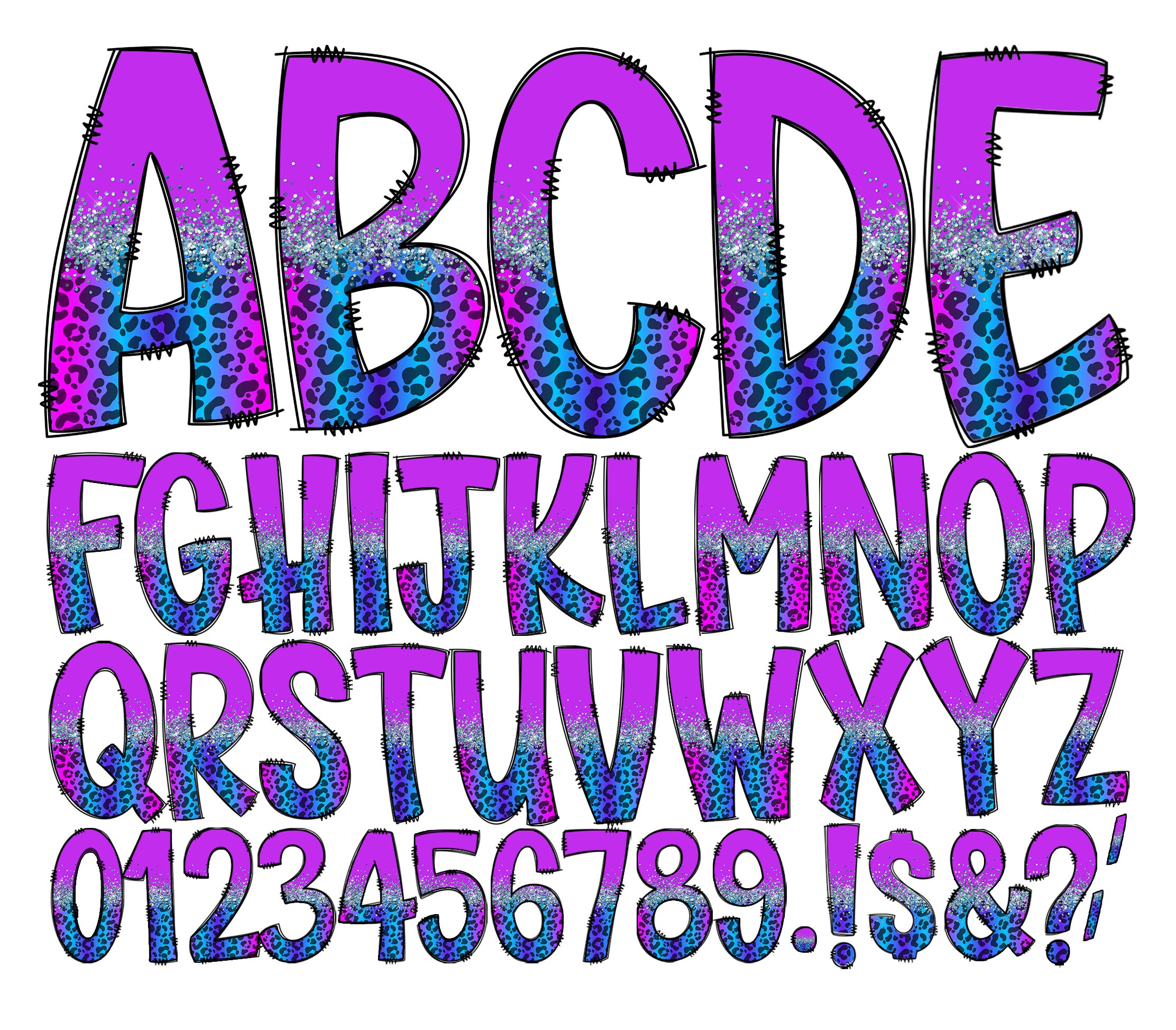 200 MEGA BUNDLE Doodle Letters Uppercase & Lowercase - Etsy