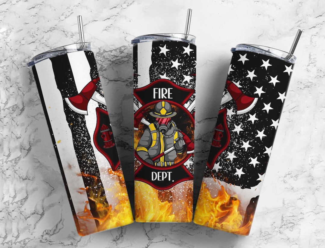 Fireman Firefighter Sublimation Tumbler Designs, Fire America 9.2 X 8.3 ...