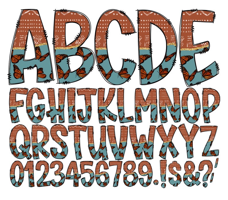 200 Doodle Letters MEGA BUNDLE Uppercase & Lowercase Entire - Etsy