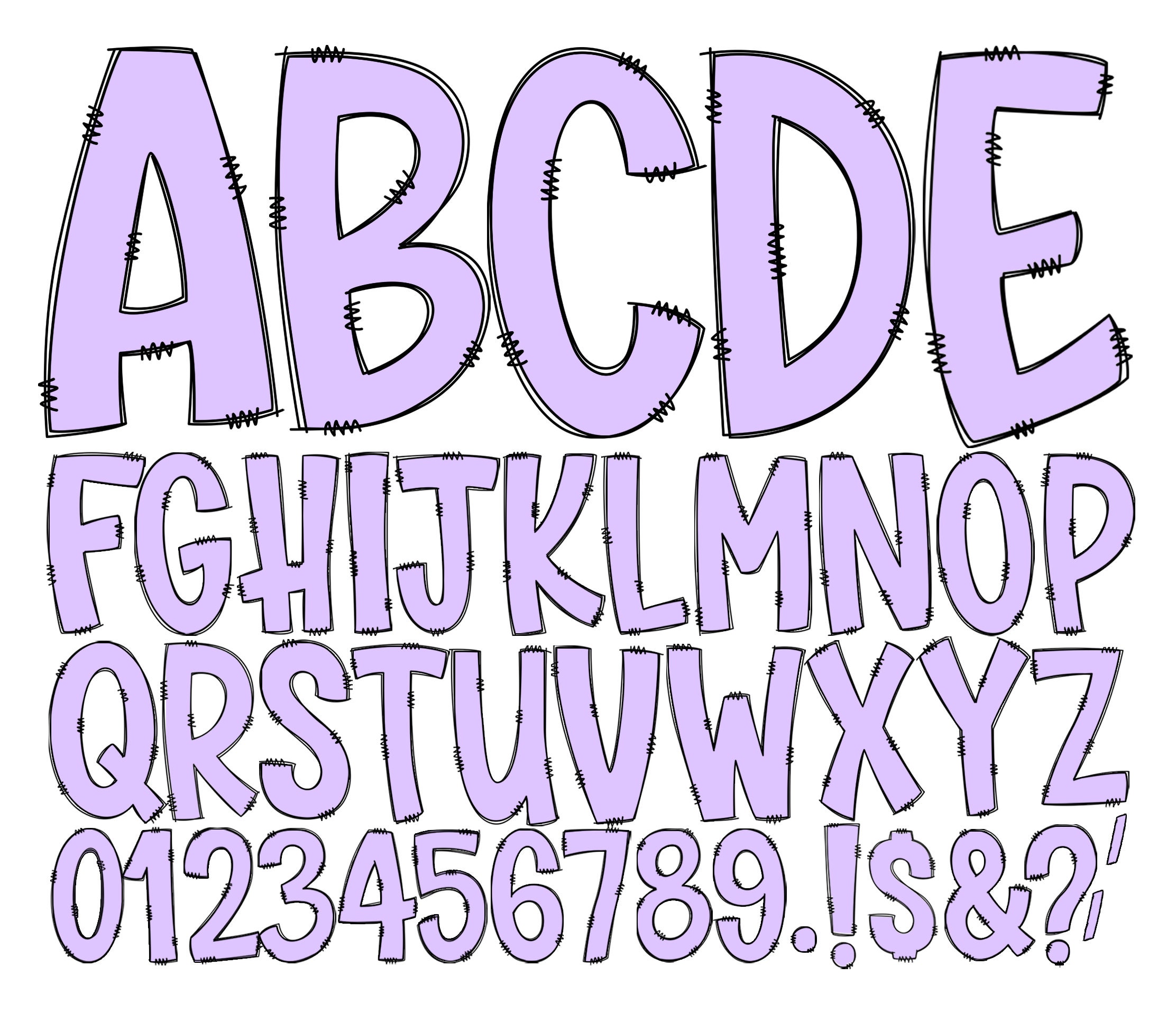 100 MEGA BUNDLE Doodle Letters 100 Solid Colours Uppercase - Etsy