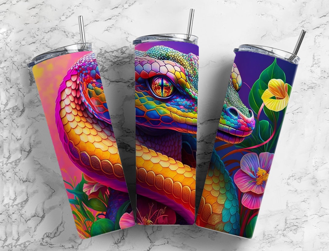 Alcohol Ink Snake 20oz Sublimation Tumbler Designs, Neon Fluro 9.2 X 8. ...