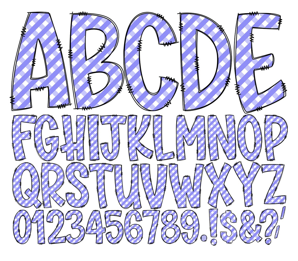 100 MEGA BUNDLE Doodle Letters 100 Gingham Colours - Etsy