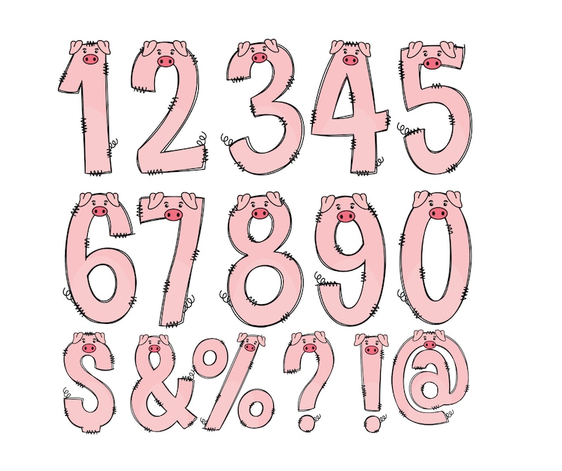 Farm Animal Doodle Letters, Horse Alphabet, Cow Alphabet PNG, Entire ...