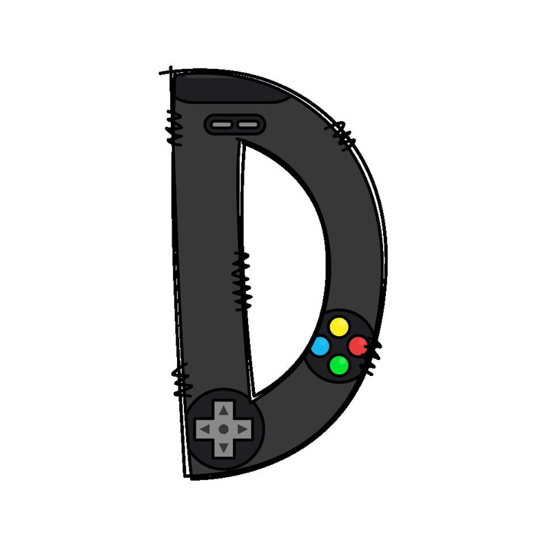 Gaming Doodle Letters Gamer Alphabet Transparent Background - Etsy UK