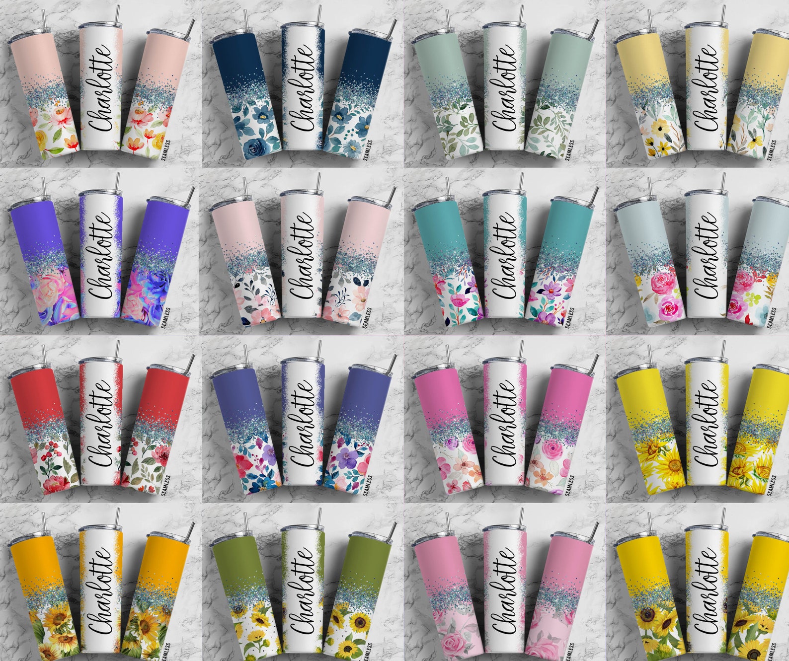 Glitter Mega Bundle 200 Editable Canva Tumbler Templates Add - Etsy