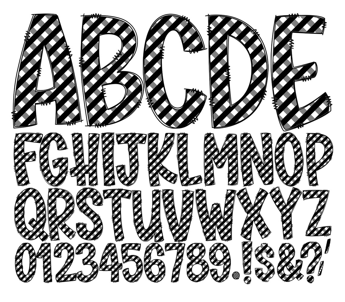 100 MEGA BUNDLE Doodle Letters 100 Gingham Colours - Etsy