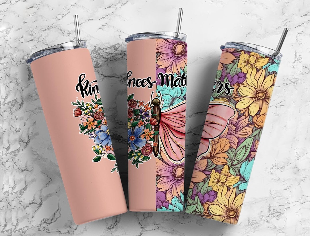 Kindness Matters Split 20oz Sublimation Tumbler Designs, Butterfly Boho ...