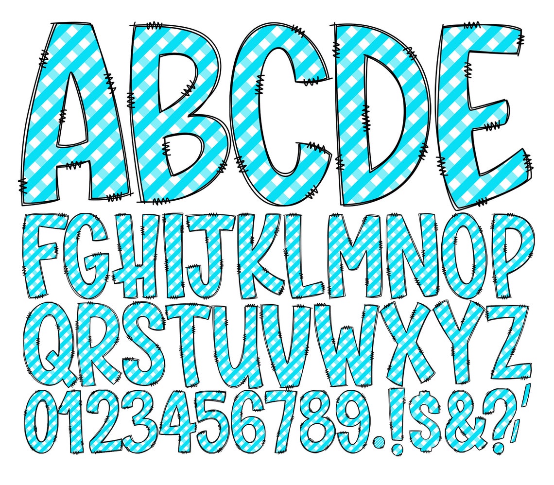 100 MEGA BUNDLE Doodle Letters 100 Gingham Colours - Etsy