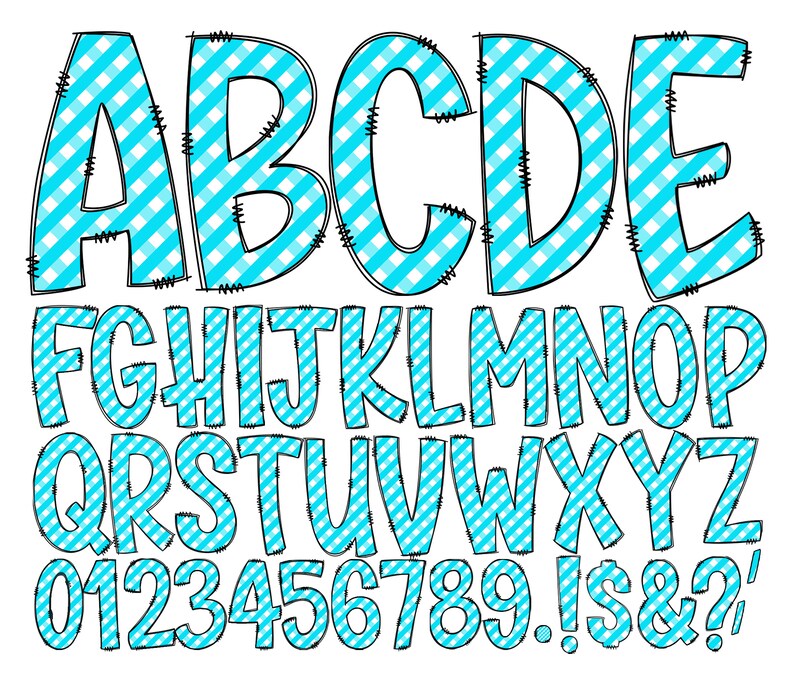 100 MEGA BUNDLE Doodle Letters 100 Gingham Colours - Etsy