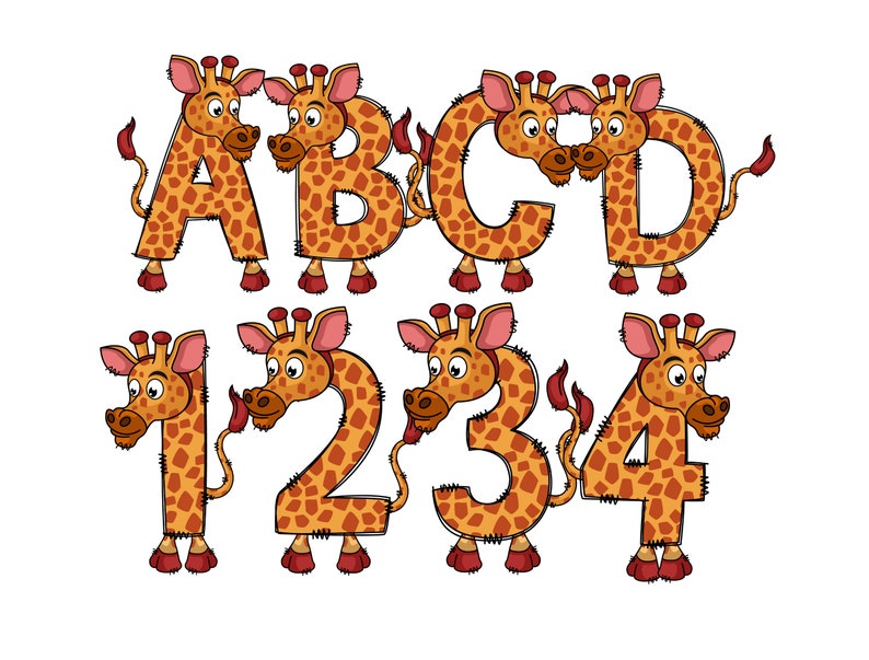 Jungle Animal Doodle Letters, Jungle Alphabet, Safari Alphabet PNG ...